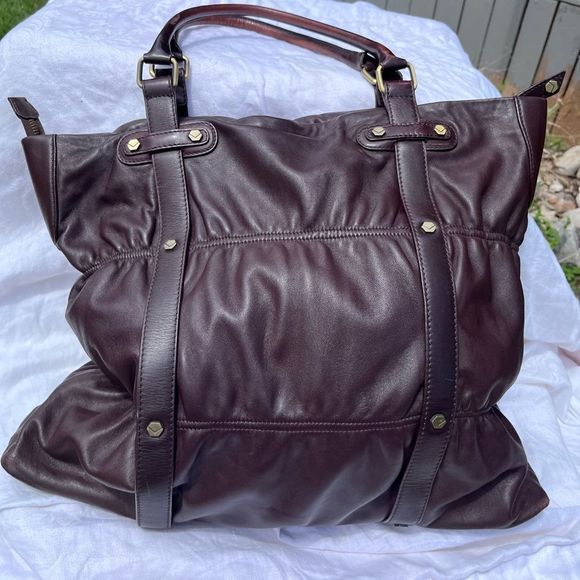Via Spiga | Bags | Via Spiga Lamb Leather Shoulder Totebag | Poshmark